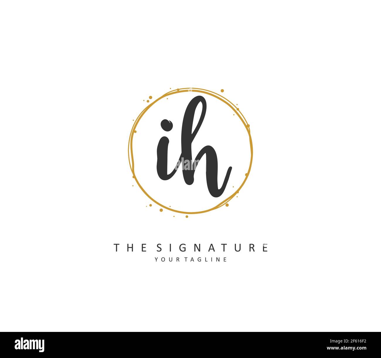 I H IH Initial letter handwriting and signature logo. A concept ...
