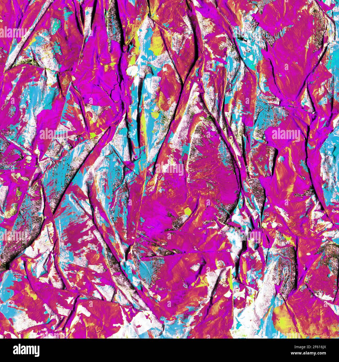 Contemporary abstract art illustration. Wrinkled paper texture paint ...