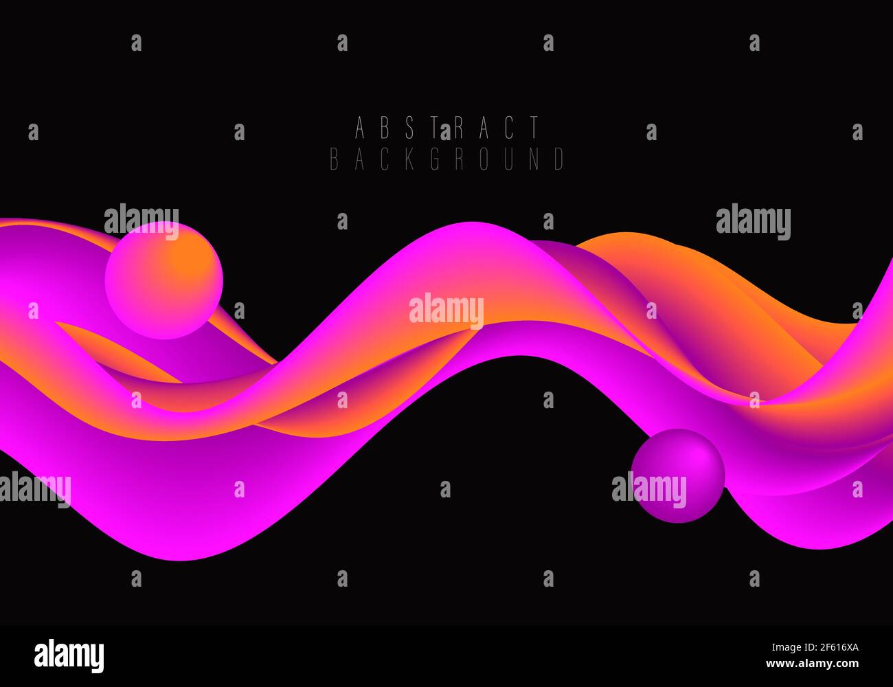 Vector abstract wave design element on dark background. Science or ...