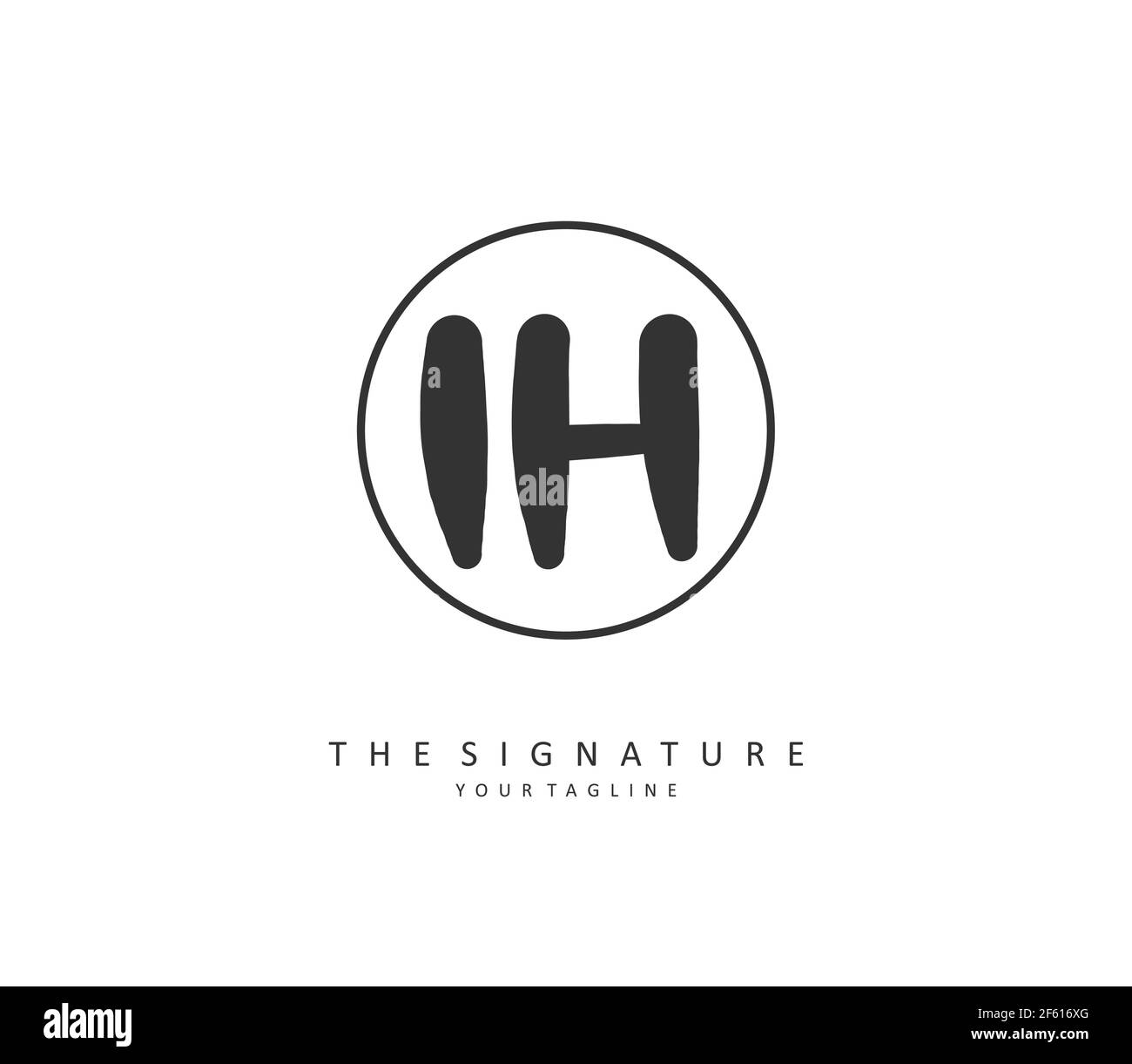 I H IH Initial letter handwriting and signature logo. A concept ...