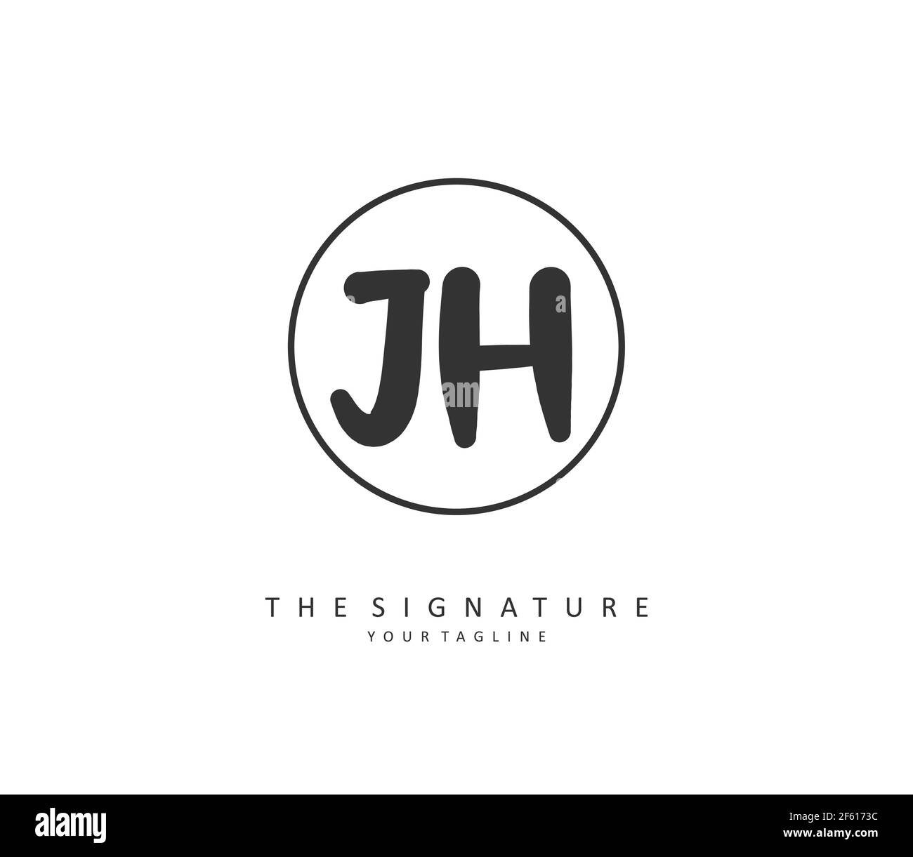 J H JH Initial letter handwriting and signature logo. A concept ...
