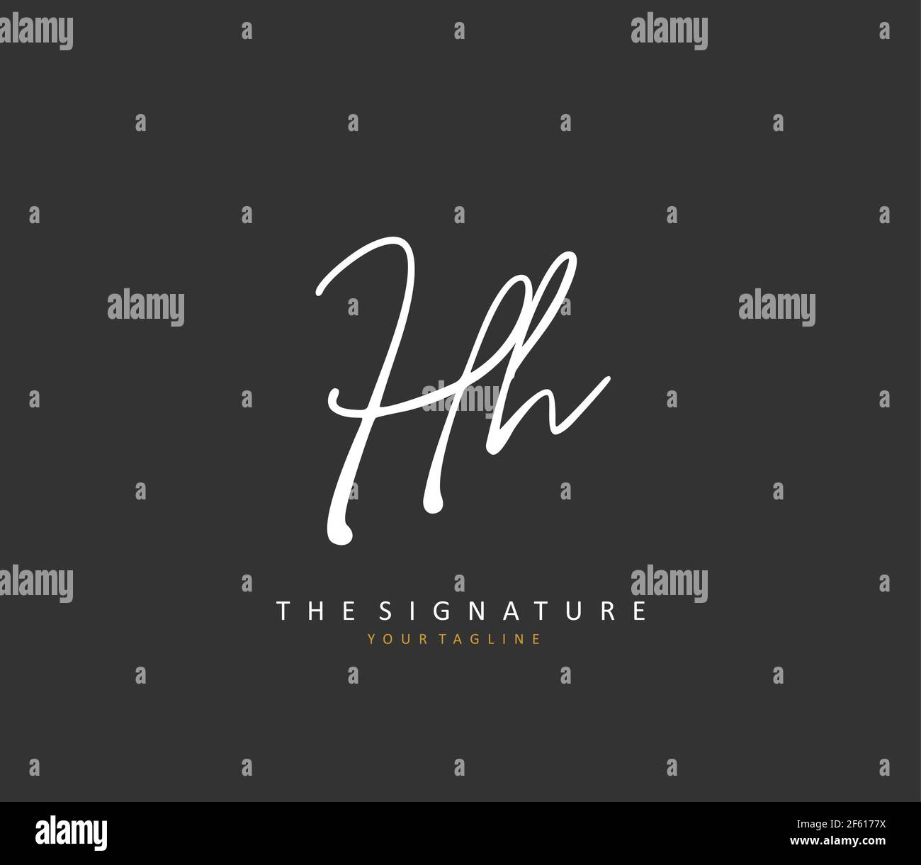 H HH Initial letter handwriting and signature logo. A concept ...