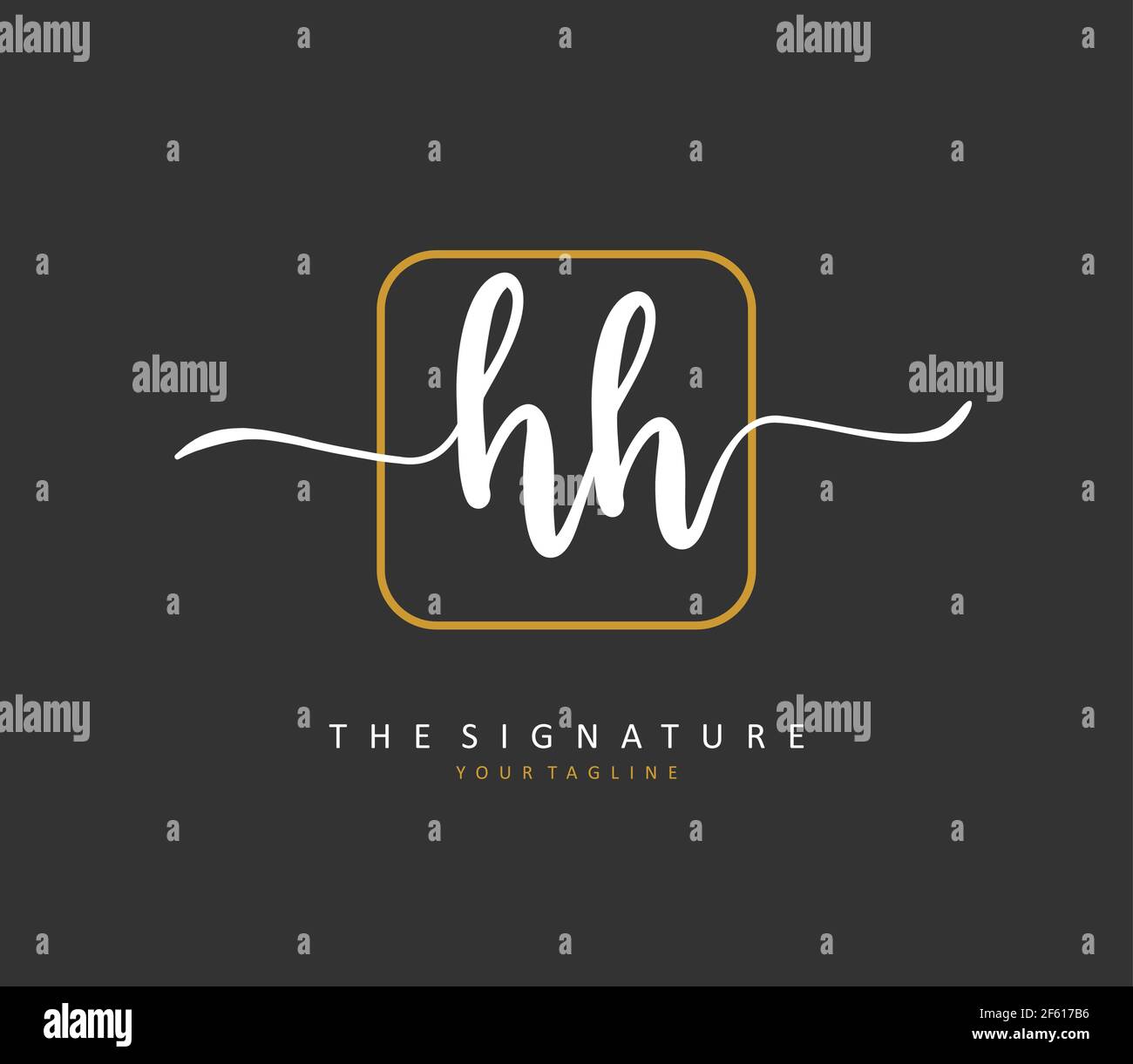 H HH Initial letter handwriting and signature logo. A concept ...