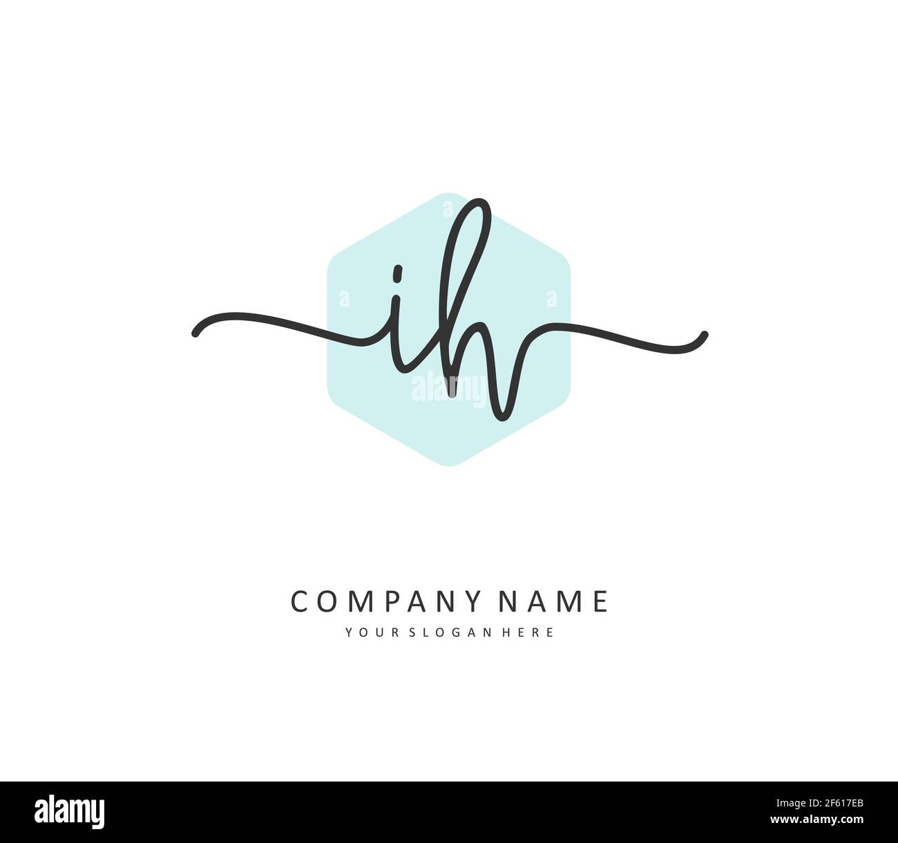 I H IH Initial letter handwriting and signature logo. A concept ...
