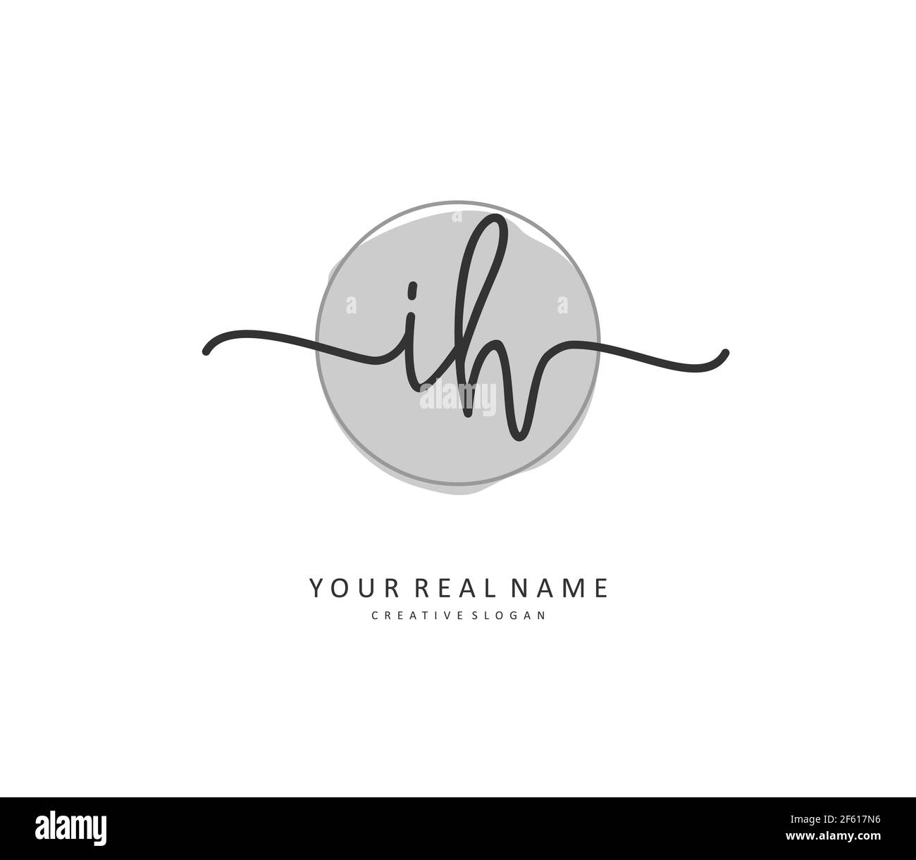 I H IH Initial letter handwriting and signature logo. A concept ...