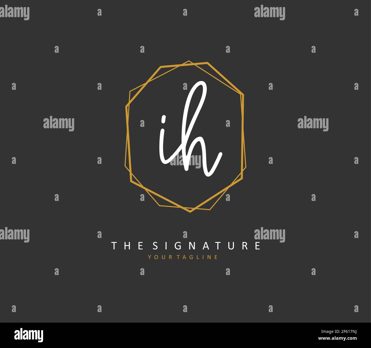 I H IH Initial letter handwriting and signature logo. A concept ...