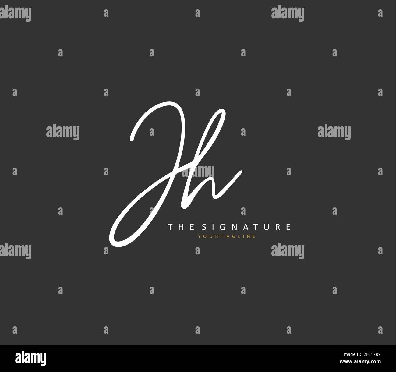 J H JH Initial letter handwriting and signature logo. A concept ...