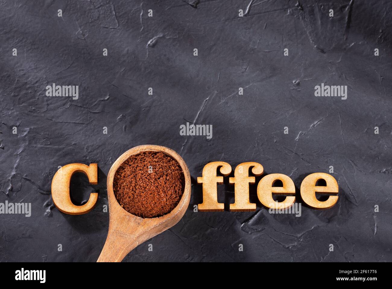 Organic ground coffee - Text space Stock Photo - Alamy