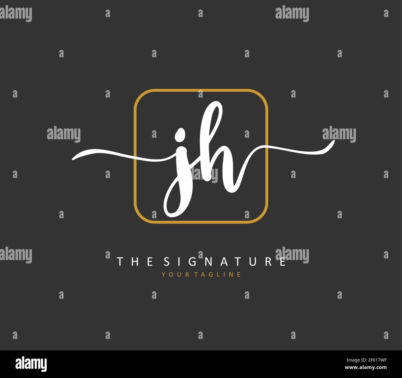 J H JH Initial letter handwriting and signature logo. A concept ...