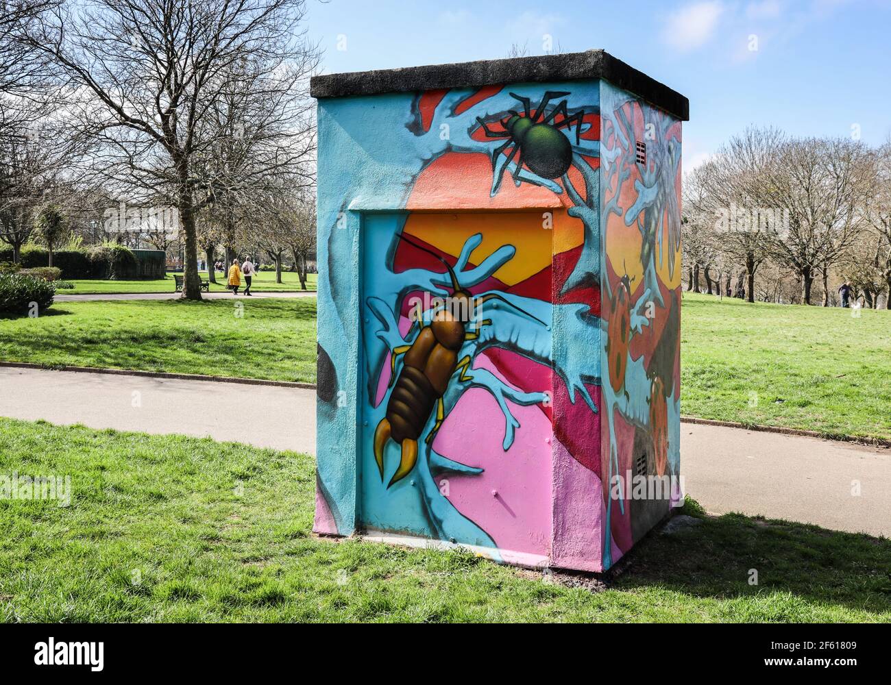 A brightly painted store refrences nature. Devonport Park in Plymouth ...
