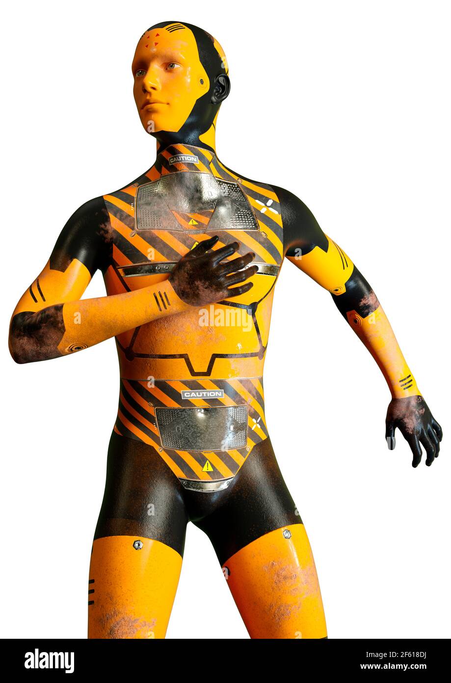 3D rendering of a male robot isolated on white background Stock Photo ...