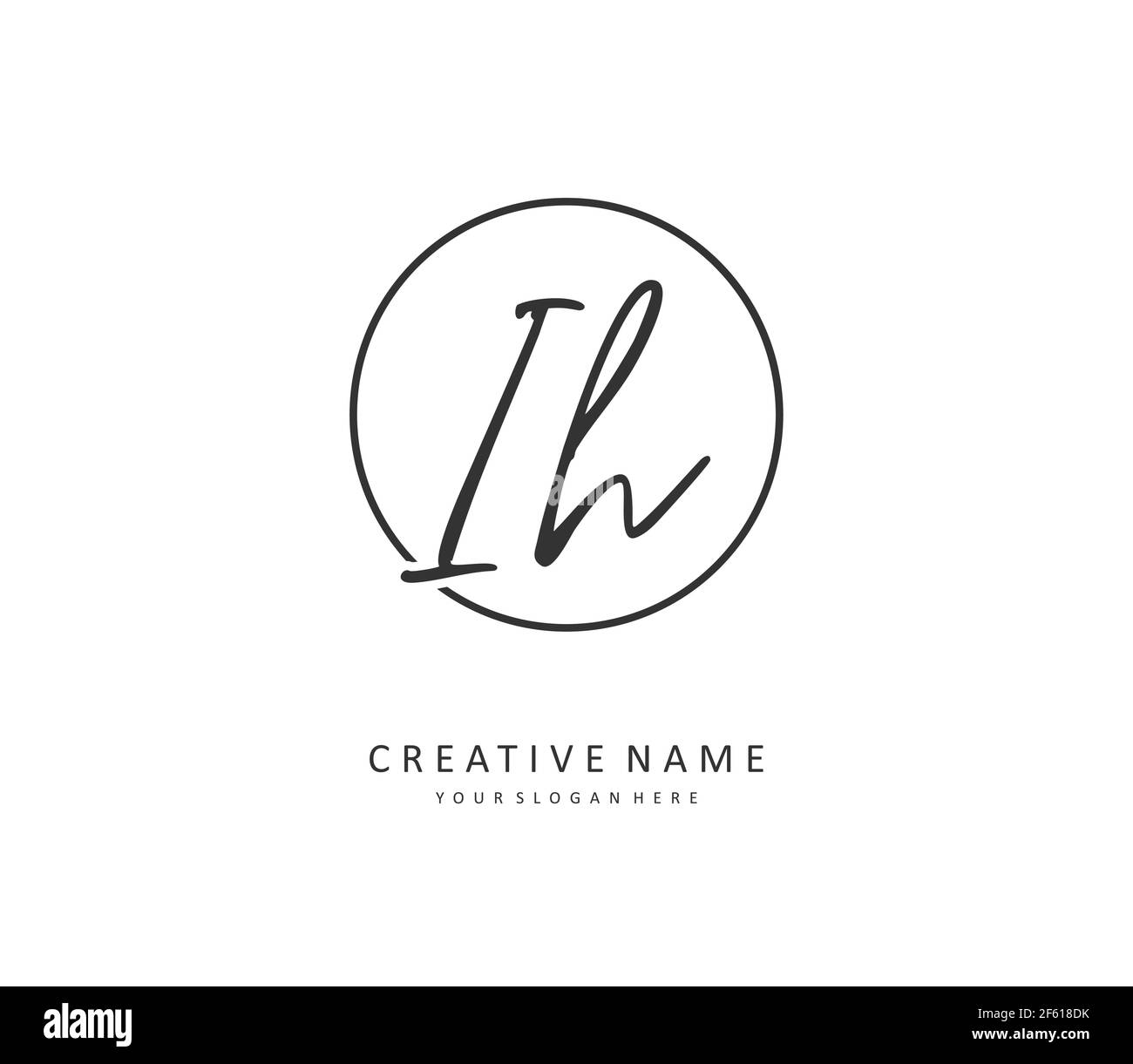 I H IH Initial letter handwriting and signature logo. A concept ...