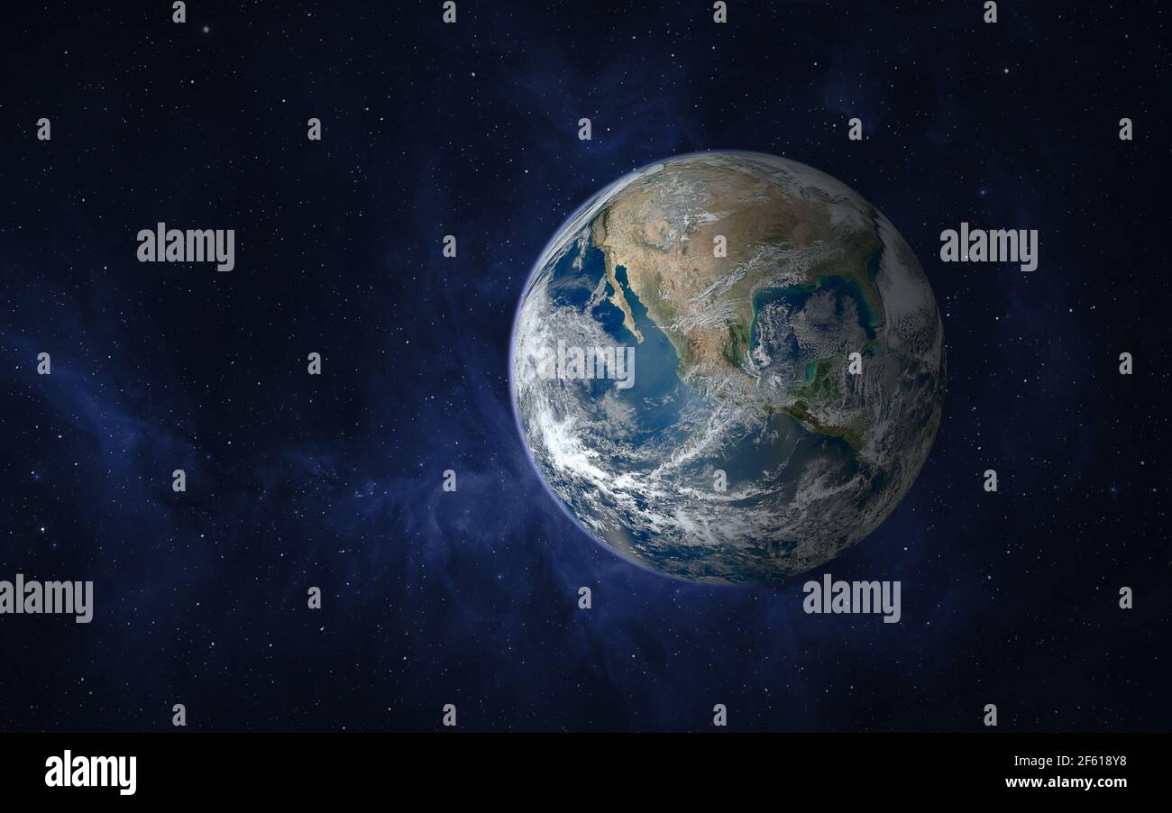 View of planet Earth from space. Space, nebula and planet Earth ...