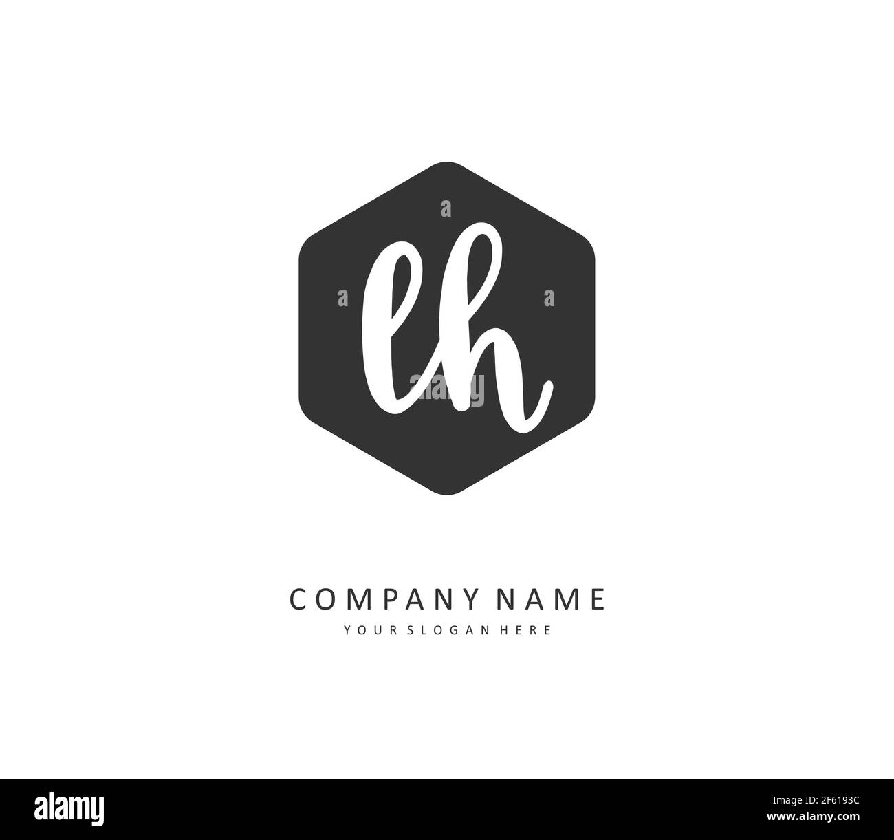 L H LH Initial letter handwriting and signature logo. A concept ...