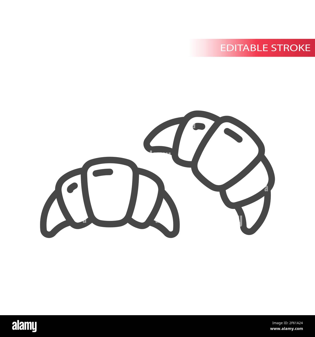 Croissant line vector icon. Outline, editable stroke symbol Stock ...