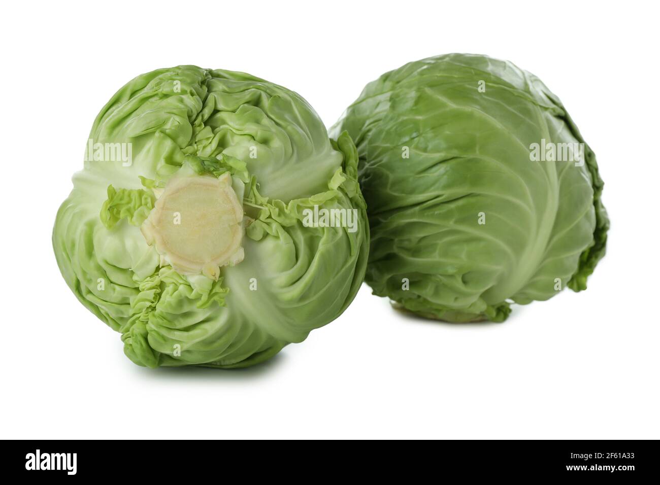 Fresh green cabbage isolated on white background Stock Photo - Alamy