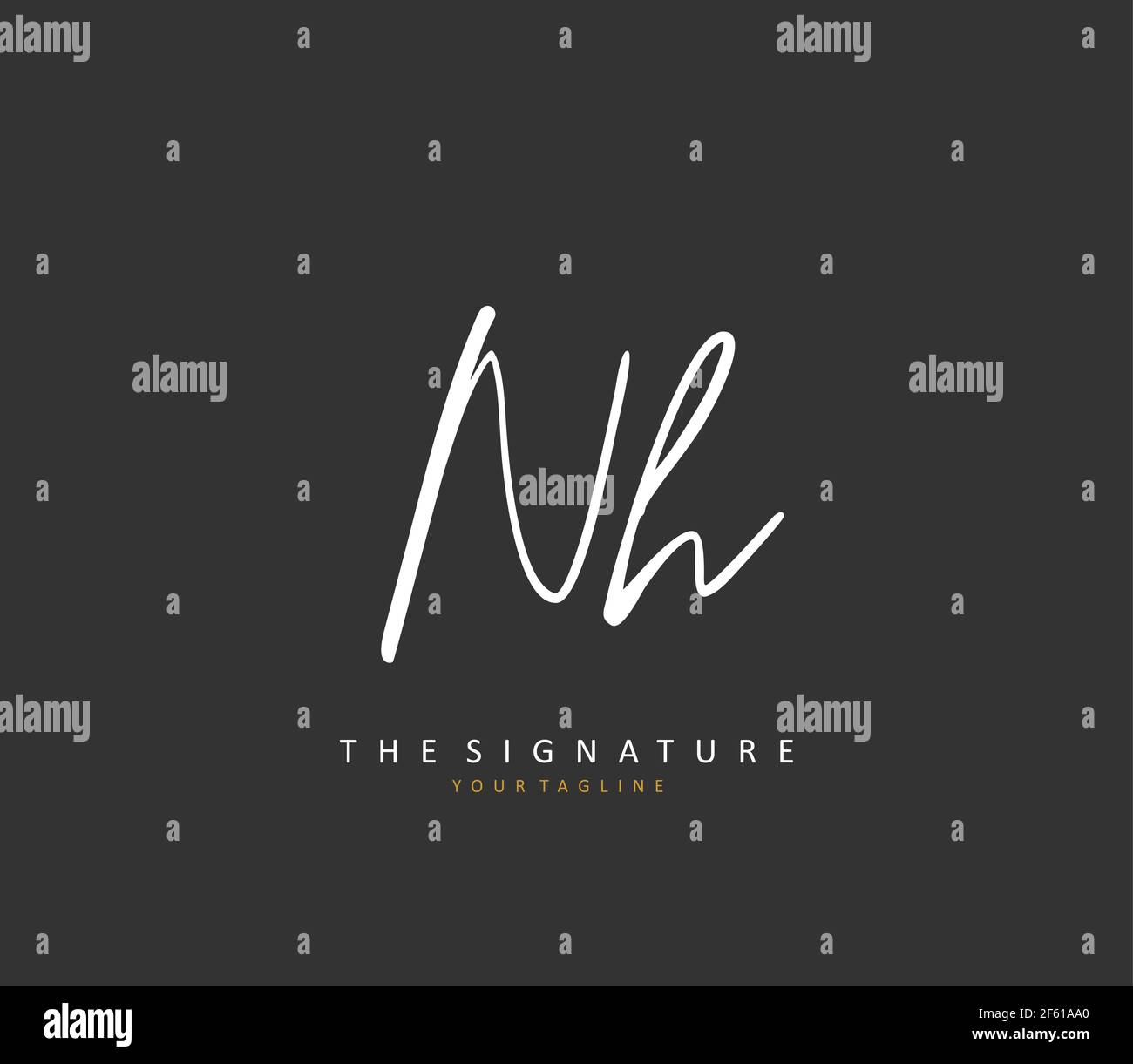 N H NH Initial letter handwriting and signature logo. A concept handwriting initial logo with ...