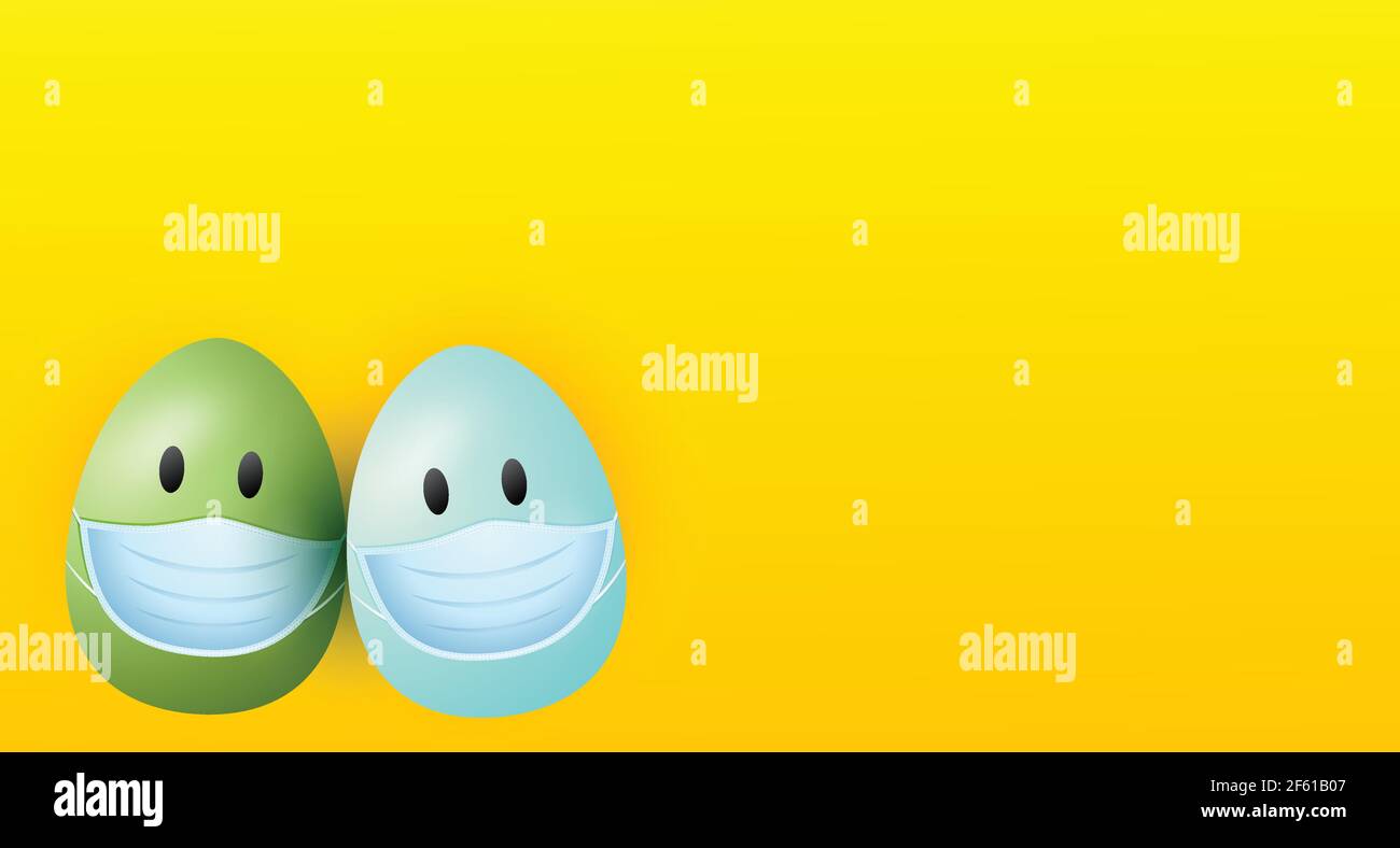 Happy Easter background vector illustration. Easter eggs social ...