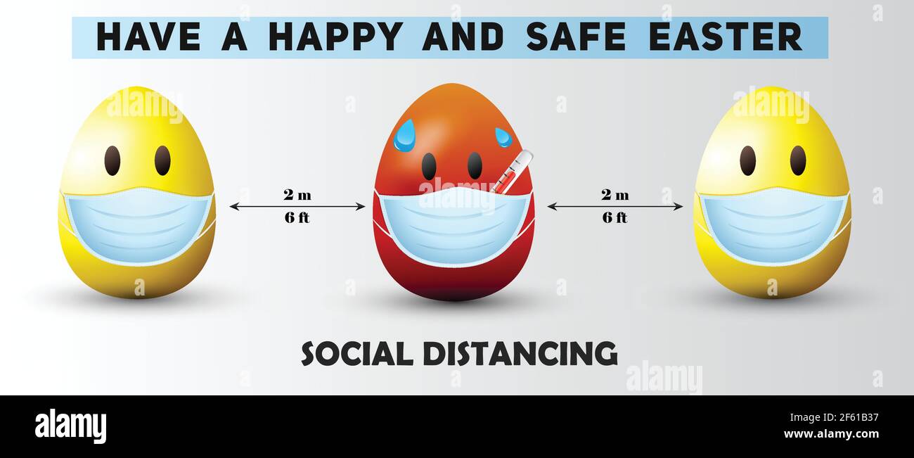 Happy Easter background vector illustration. Easter eggs social ...