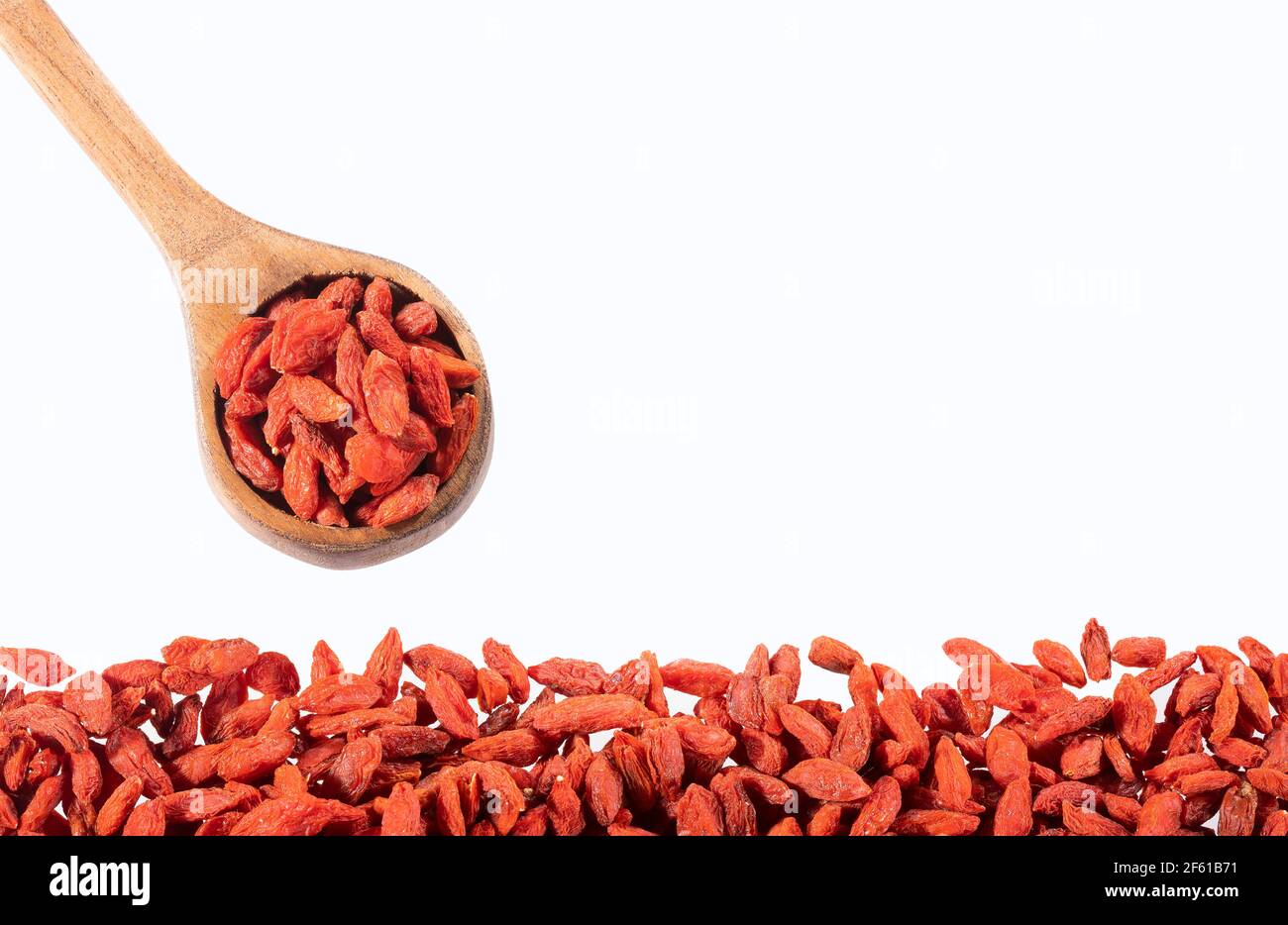 Lycium barbarum - dried goji berries. Text space Stock Photo - Alamy