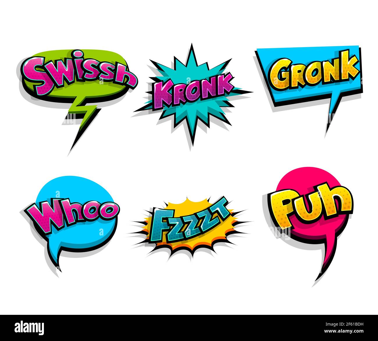 Lettering . Comic text logo sound effects. Vector bubble icon speech ...