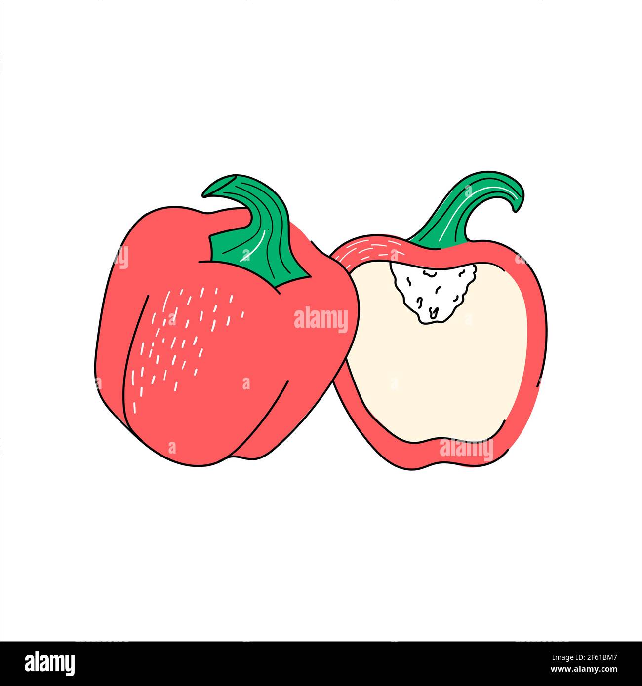 Paprika fresh red bell Stock Vector Images - Alamy