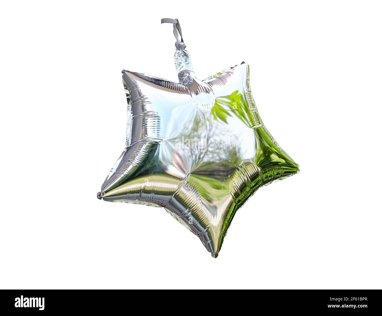 Inflated helium star shaped balloon isolated on white background with ...