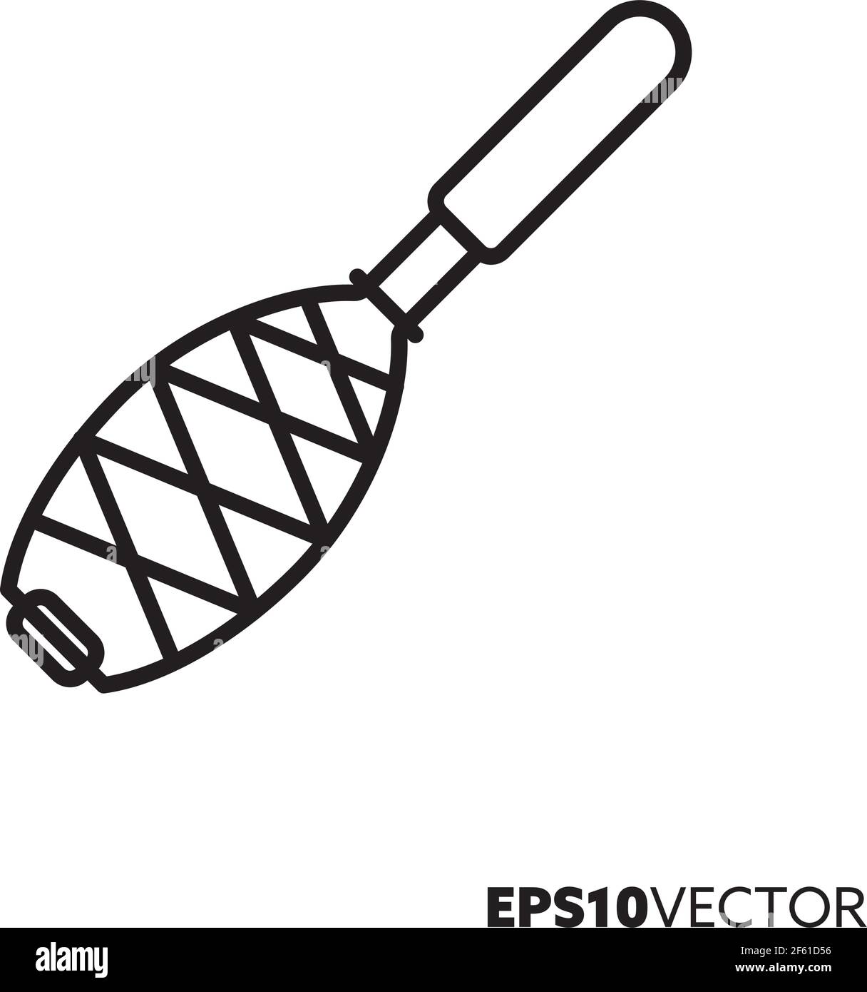 Fish griller line icon. Outline symbol of BBQ and grilling equipment ...