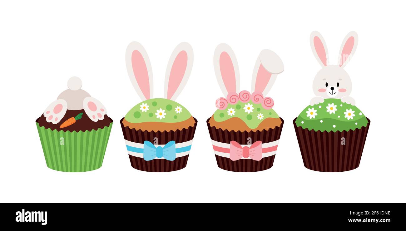 Food tasty cupcakes on Stock Vector Images - Alamy