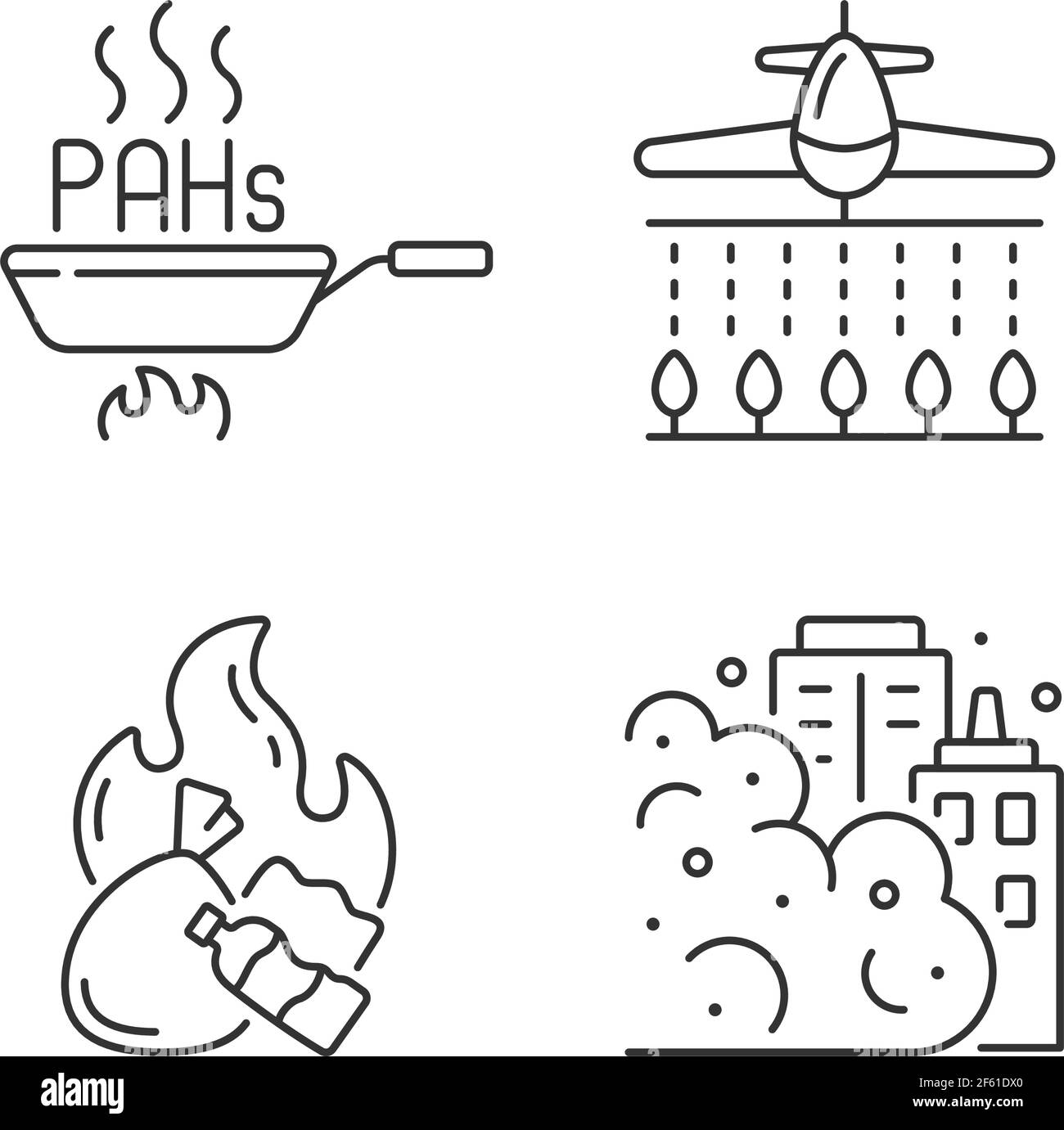 Air pollution linear icons set Stock Vector Image & Art - Alamy