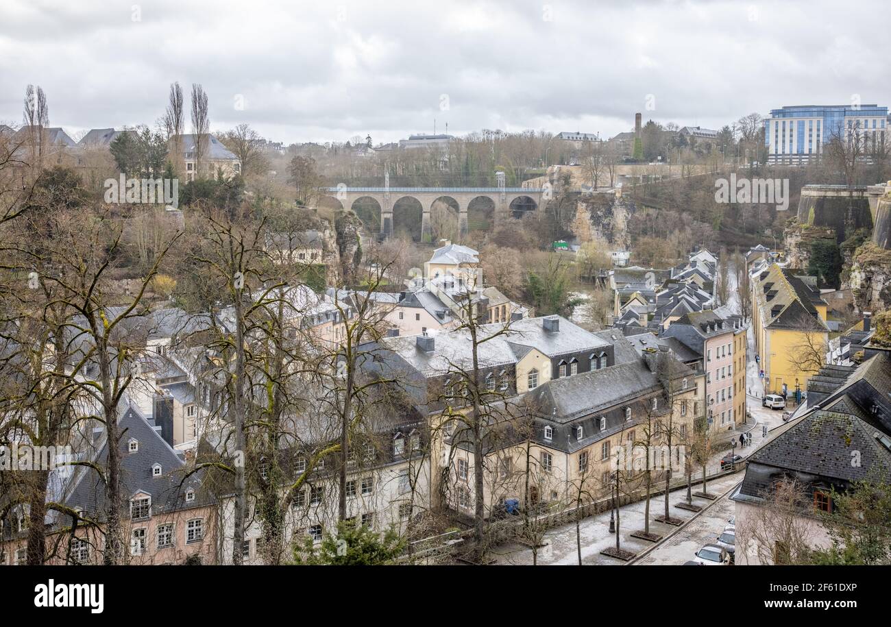 Luxembourg City - view from path of the "Corniche Stock Photo - Alamy