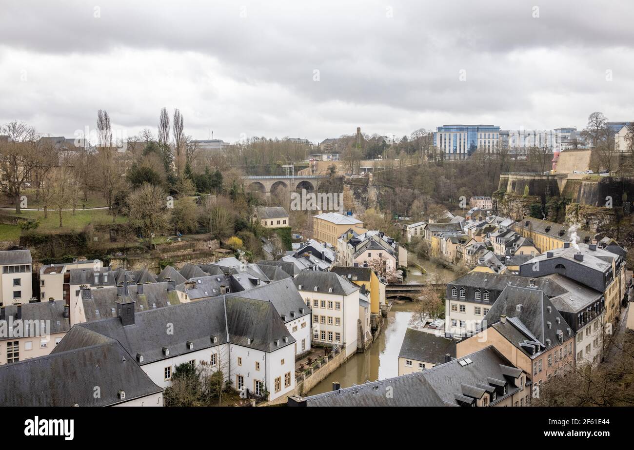 Luxembourg City - view from path of the "Corniche Stock Photo - Alamy