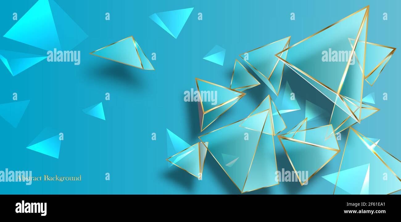 Abstract light blue background with glass pyramids. Vector illustration ...