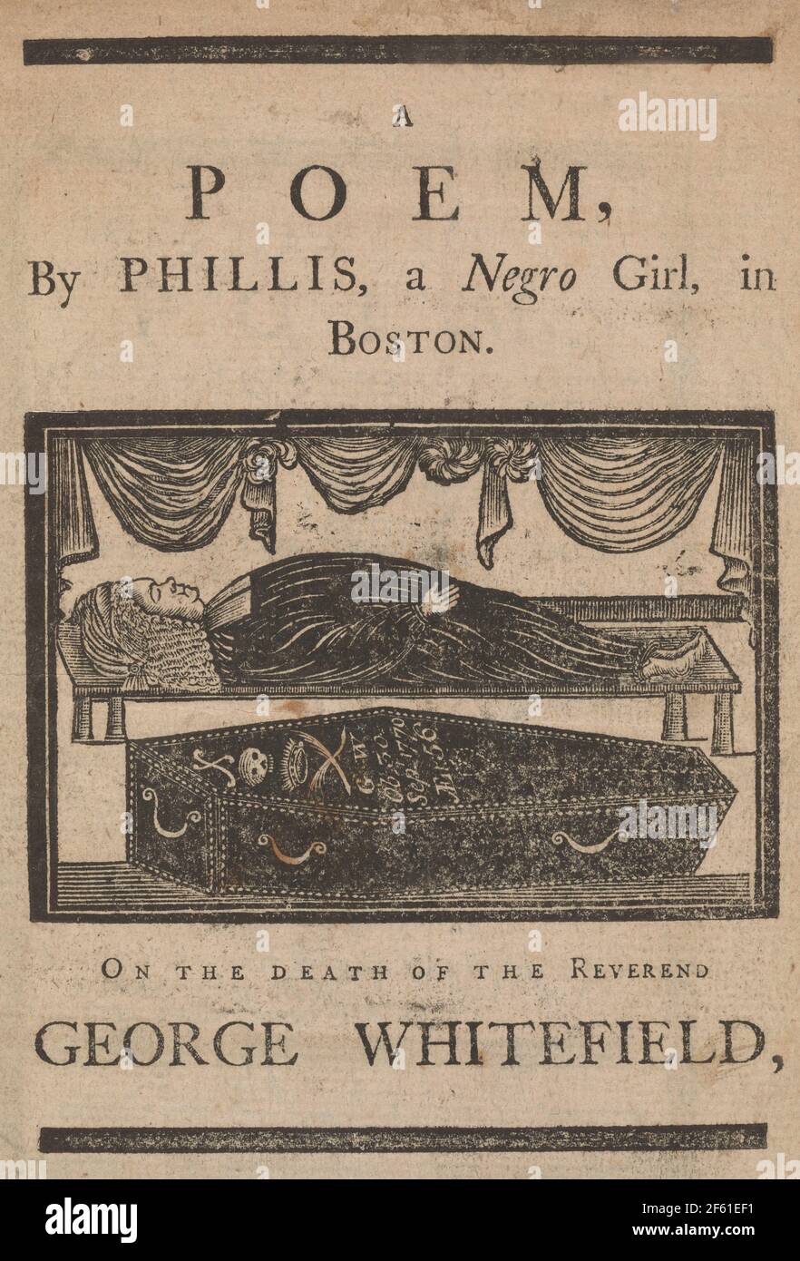 Phillis Wheatley Poem for George Whitefield, 1770 Stock Photo - Alamy