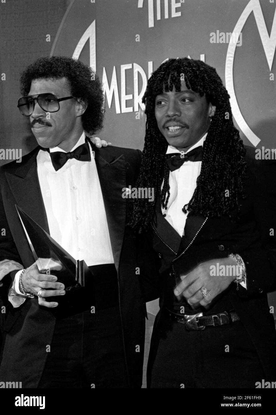 Lionel Richie and Rick James at the 10th Annual American Music Awards ...