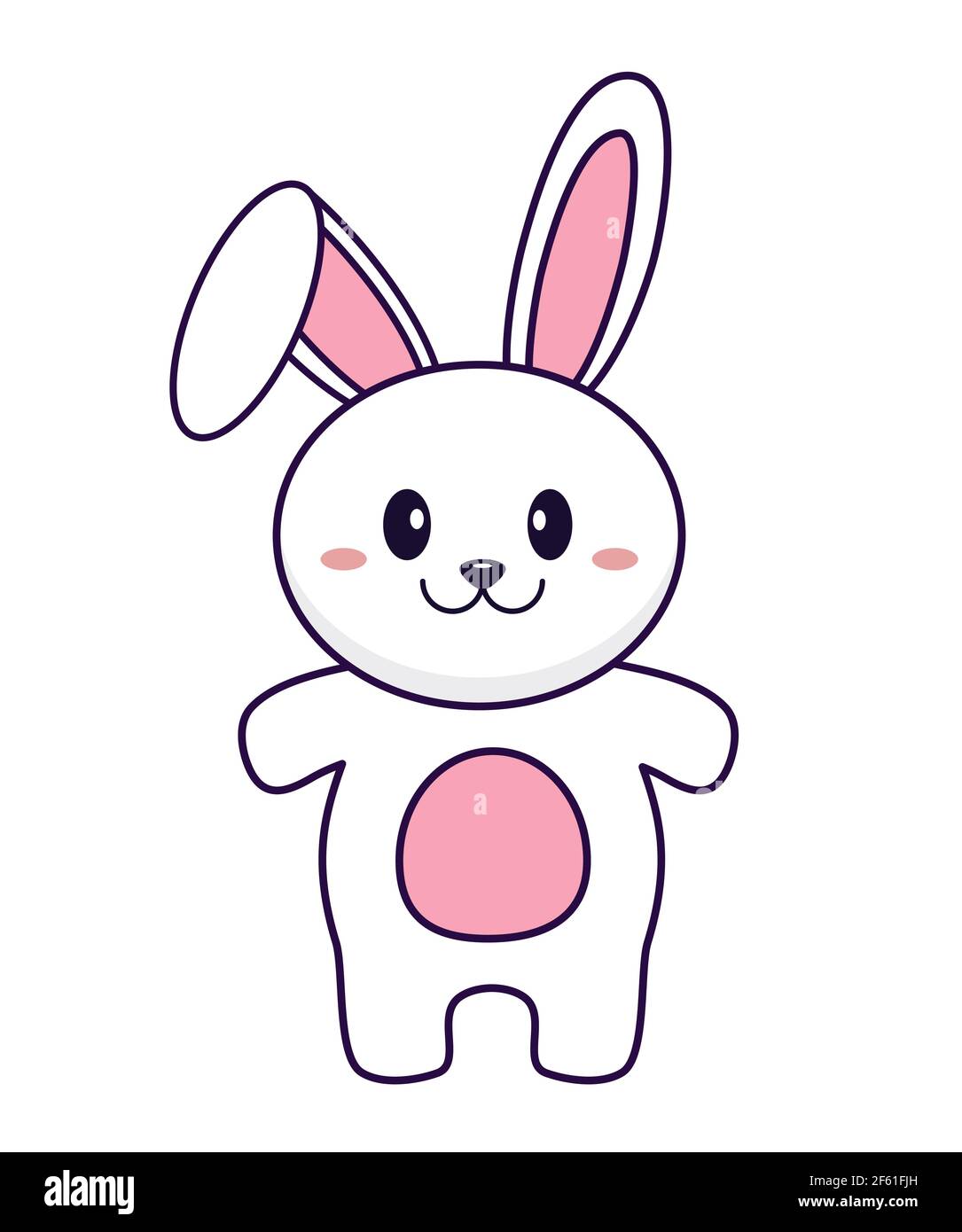 Rabbit vector illustration isolated on white background. Cartoon bunny ...