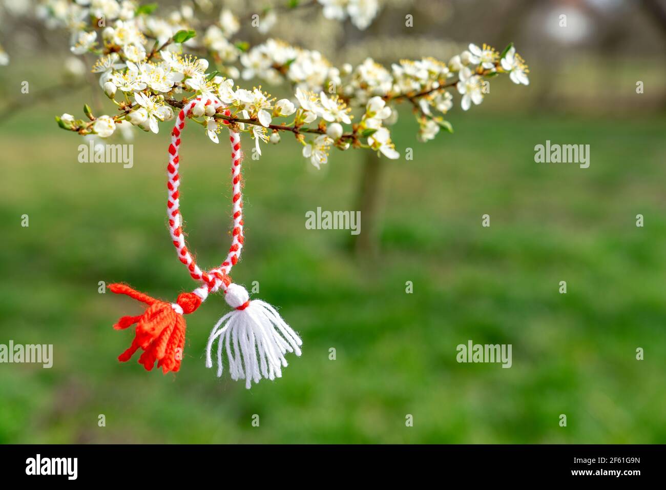 Bulgarian symbol of spring martenitsa bracelet. March 1 tradition white ...