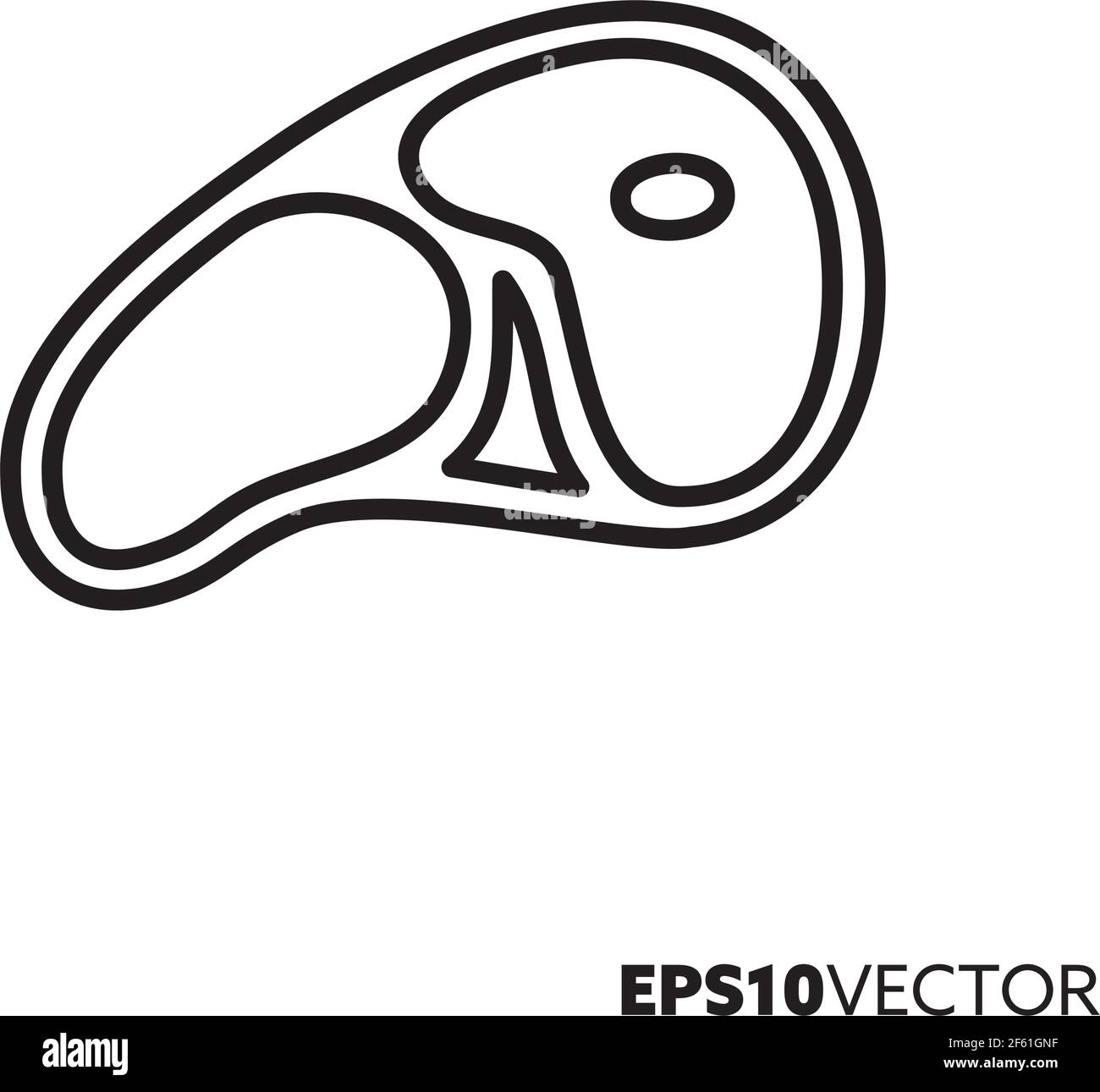 Steak line icon. Outline symbol of prepared food. Raw beef vector ...