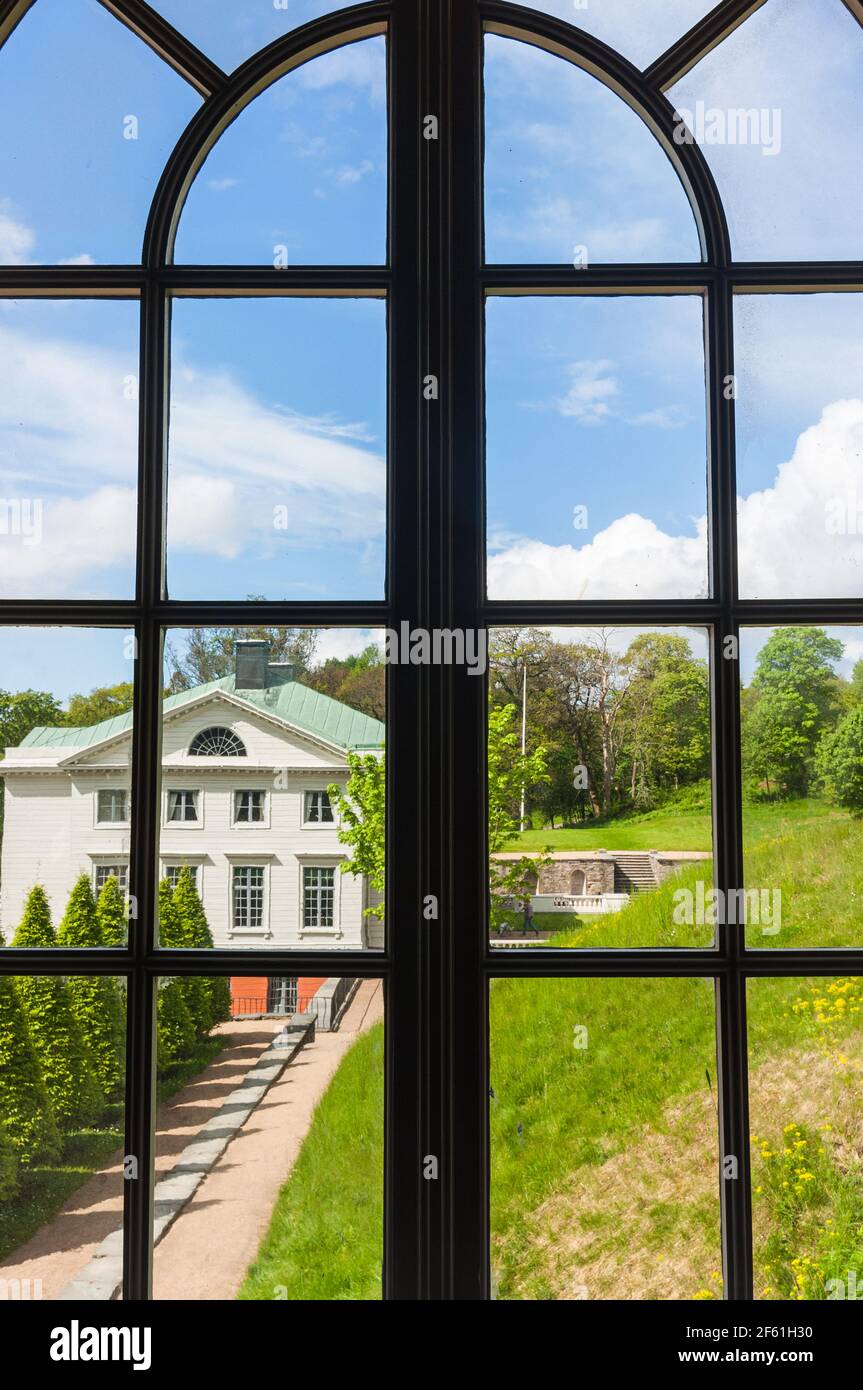 Window view of castle Stock Photo - Alamy