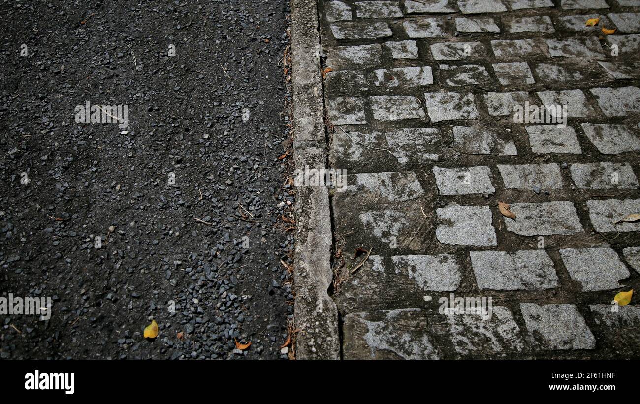 salvador, bahia / brazil - june 13, 2020: pavement made with ...