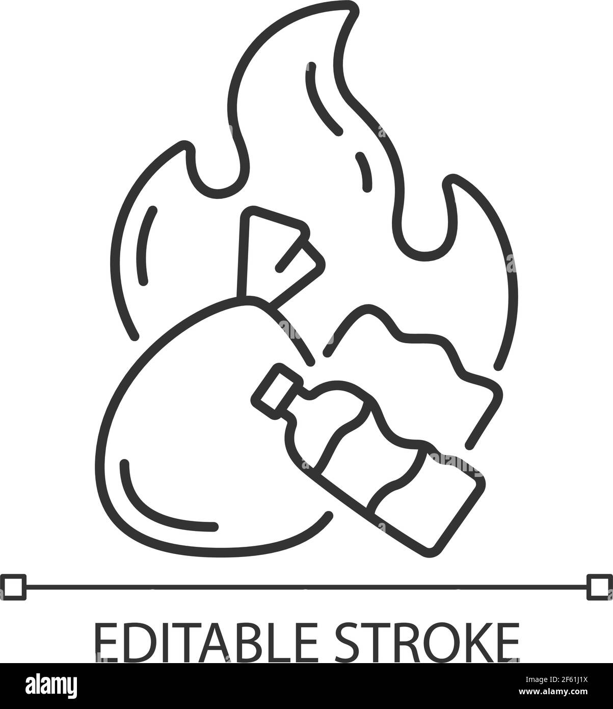 Burning garbage linear icon Stock Vector Image & Art - Alamy