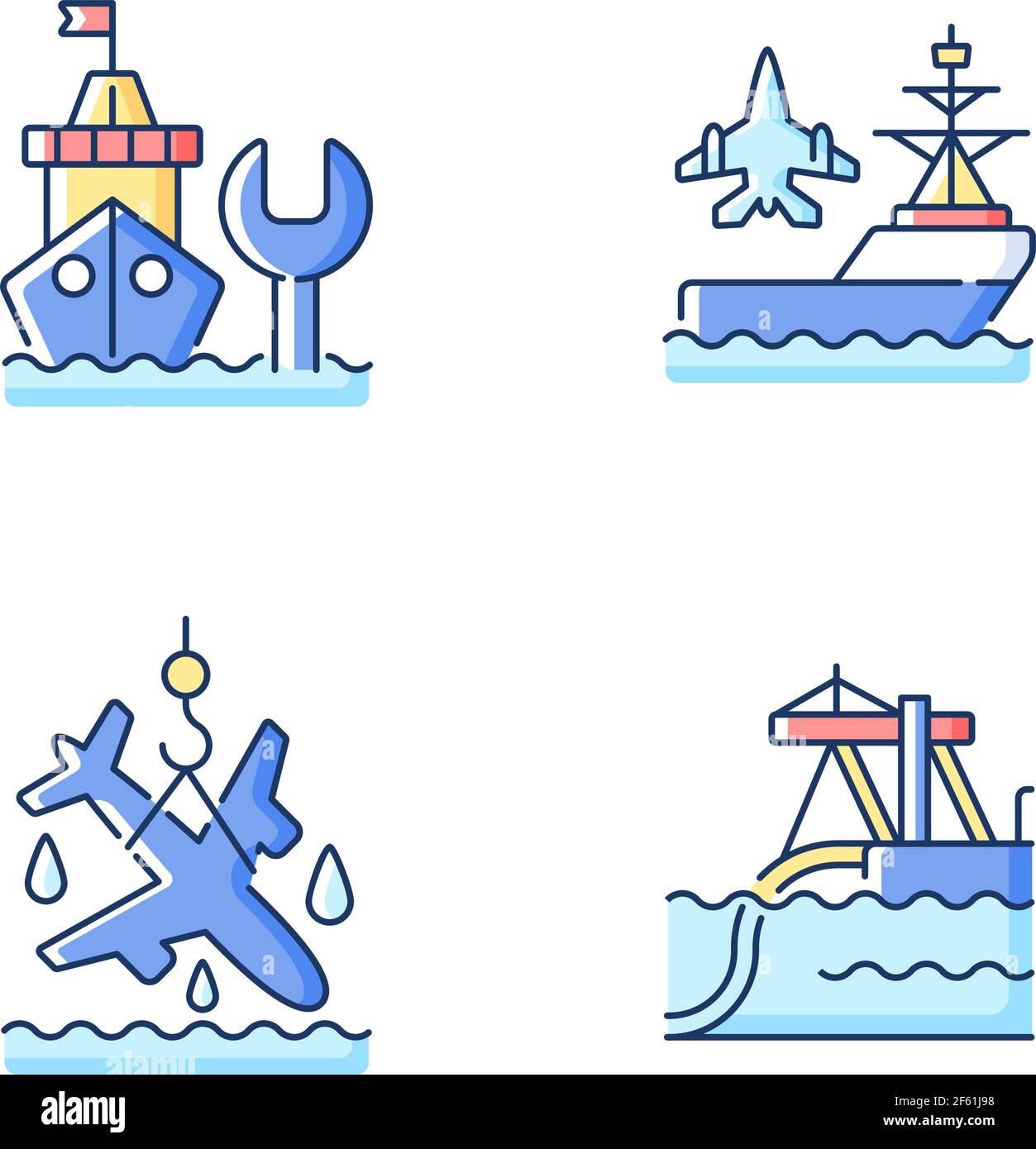 Maritime sector RGB color icons set Stock Vector Image & Art - Alamy