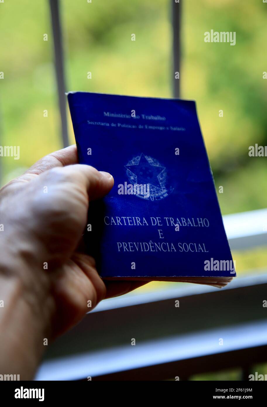 salvador, bahia / brazil - june 12, 2020: brazilian work permit is seen ...