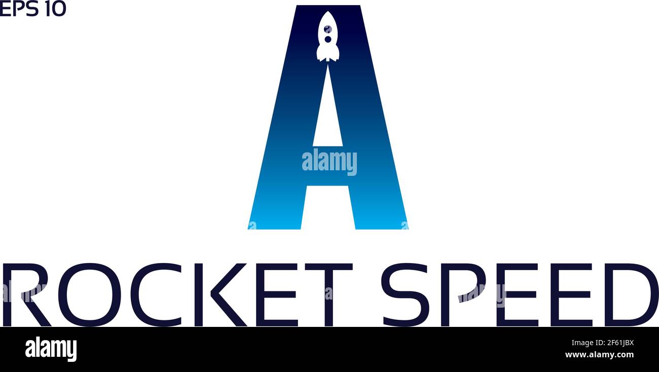 Letter A Rocket Spaceship Logo Design Template Vector Creative Icon ...