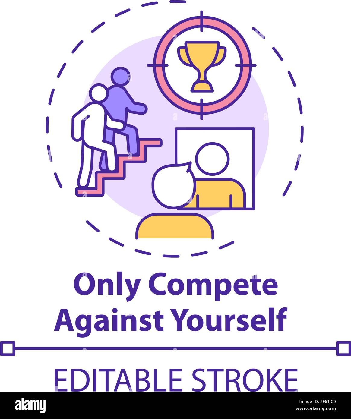 Only compete against yourself concept icon Stock Vector Image & Art - Alamy