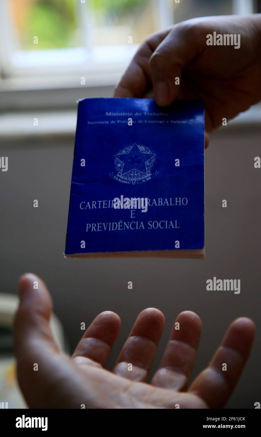 salvador, bahia / brazil - june 12, 2020: brazilian work permit is seen ...