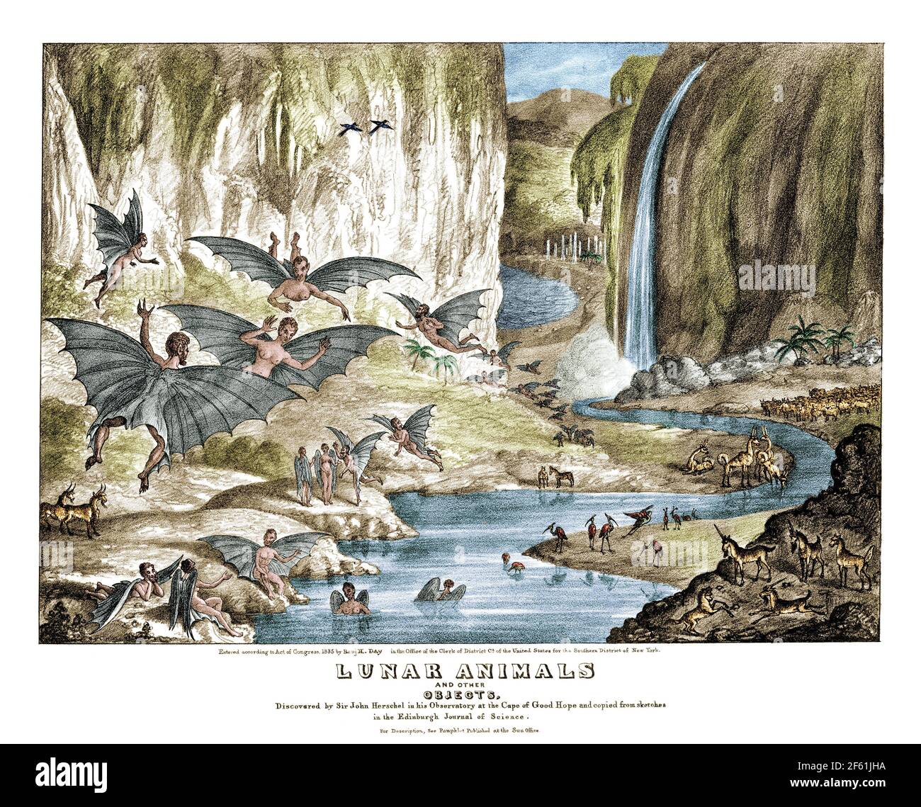 The Great Moon Hoax, Lunar Animals, 1835 Stock Photo - Alamy