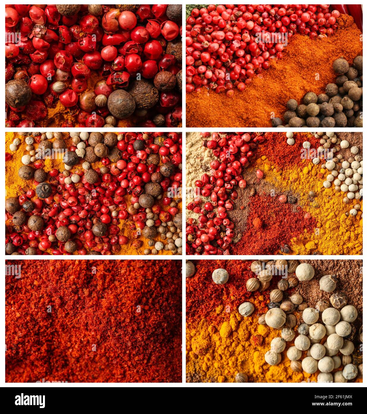 Collage of different aromatic spices, closeup Stock Photo - Alamy