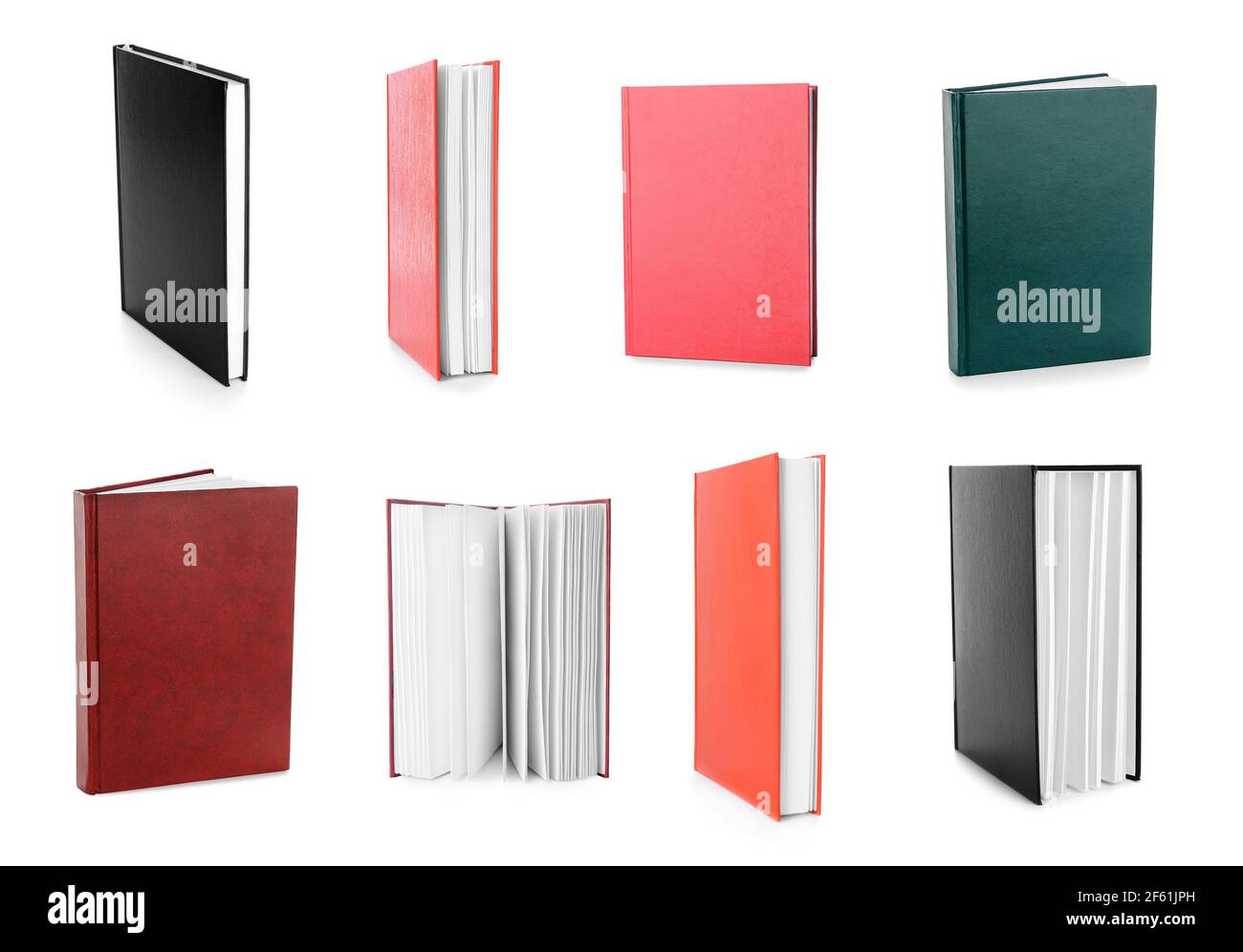 Blank books on white background Stock Photo - Alamy