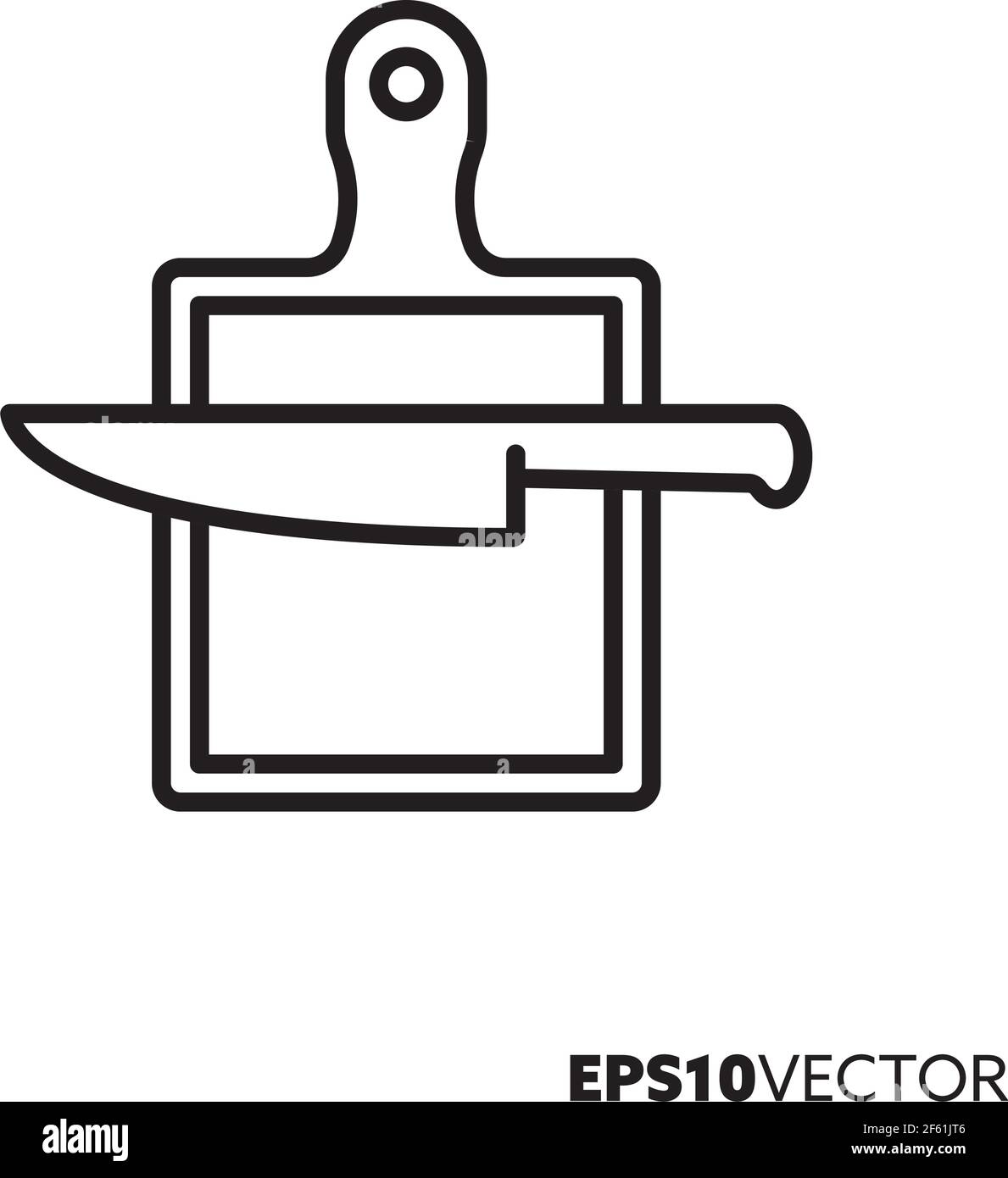 Chopping board with knife Stock Vector Images - Alamy